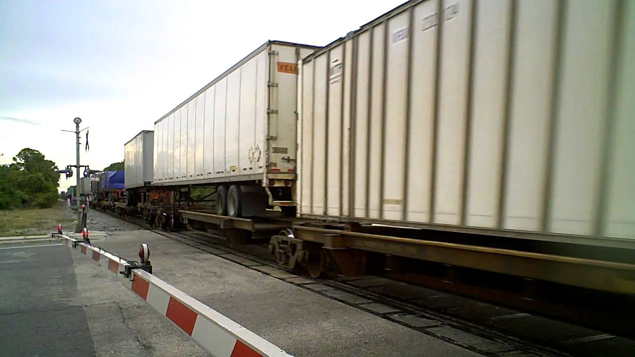 FEC Trains Meet on Double Track - YouTube