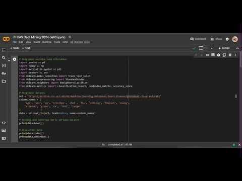 Prediksi Penyakit Jantung (Data Mining) - YouTube
