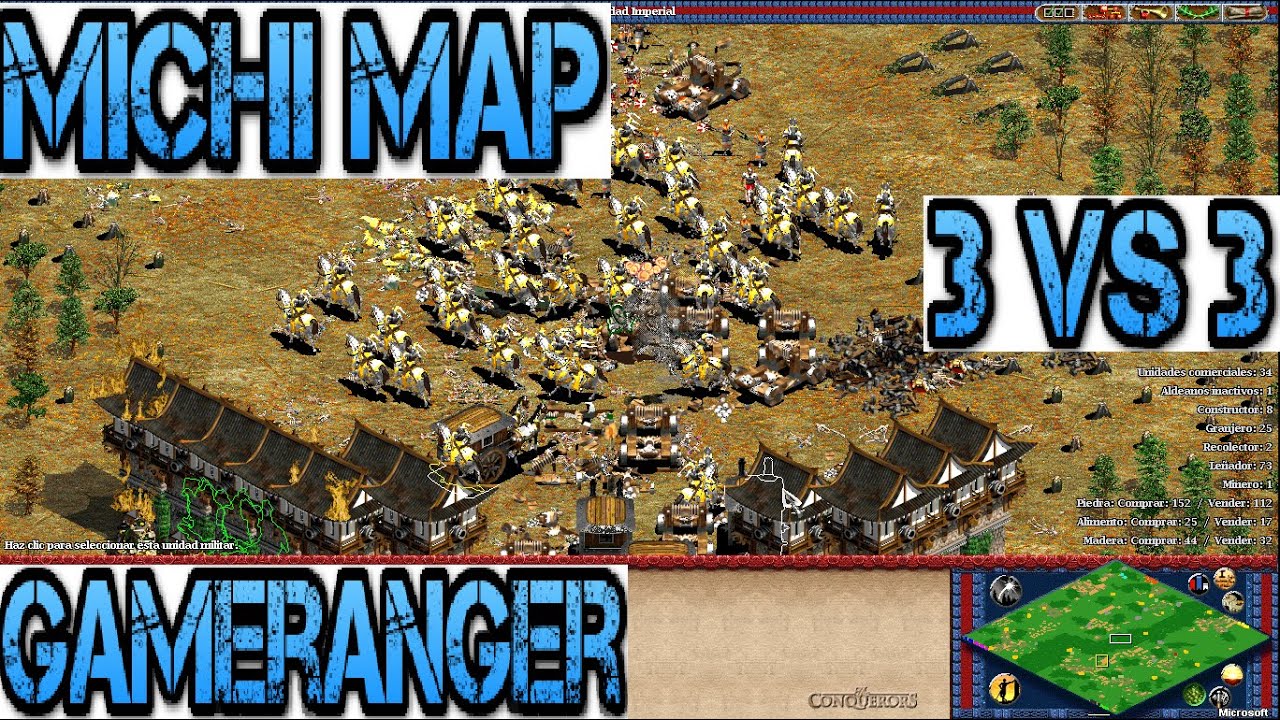 Age of Empires 2 Conquerors - Michi map 3 vs 3 - Gameranger + Hacker ...