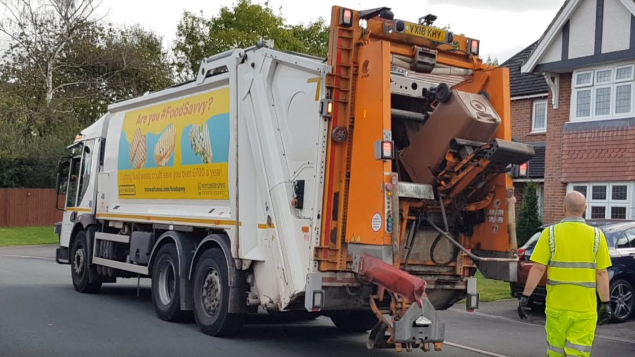 Dennis Bin Lorry With Rotating Dimond System Collecting Brown Bins | 2 ...