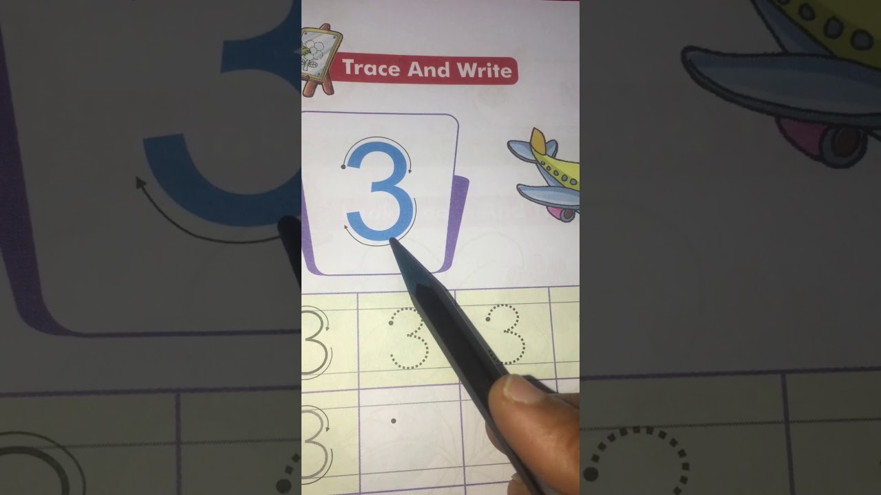 Learn to read and write Number ‘3’ - YouTube