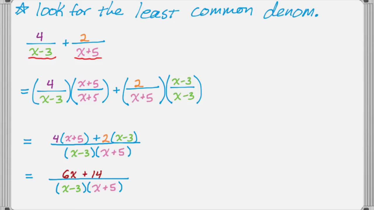 Adding and Subtracting Rational Expressions - YouTube