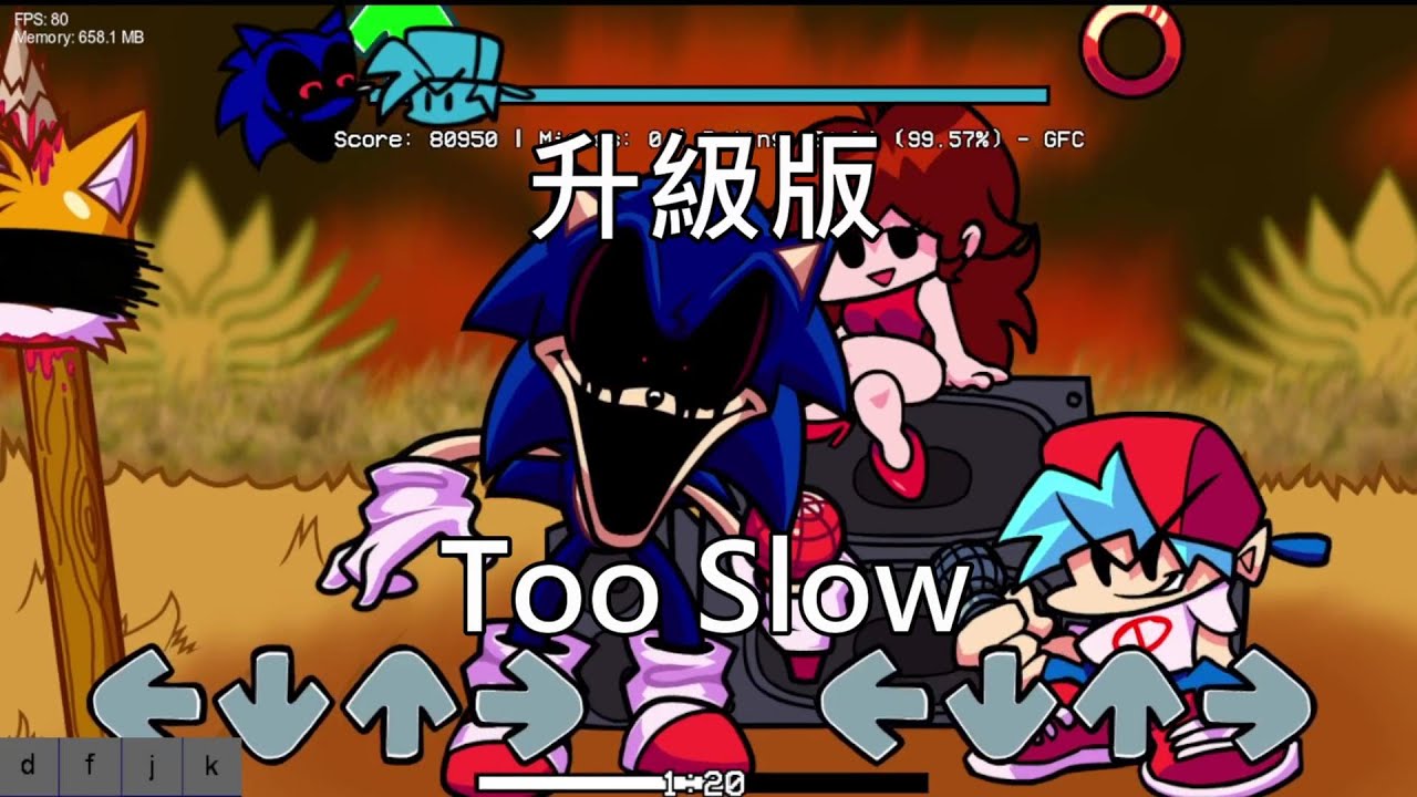 FNF -- Sonic.exe Too Slow Encore版本! (粉絲作) - YouTube