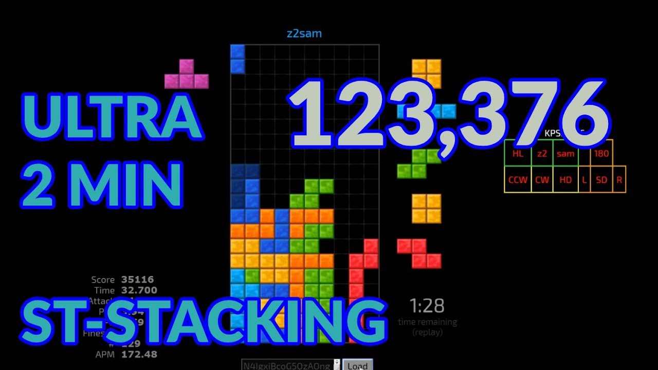 Tetris Ultra - 123,376 - ST-stacking on Jstris | z2sam - YouTube