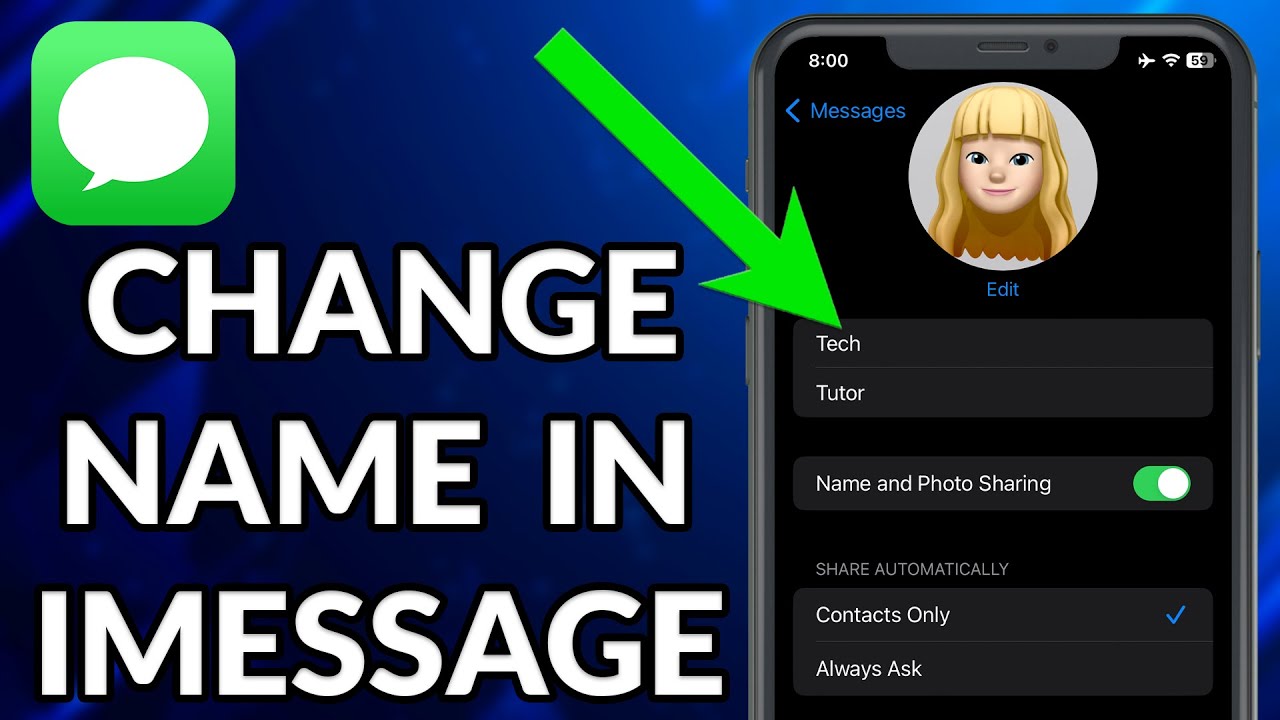 How To Change Your Name In iMessage - YouTube