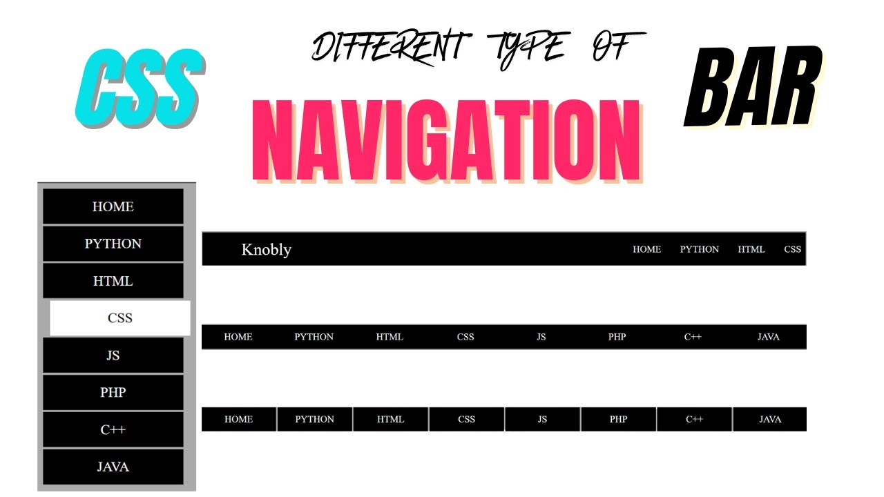 HTML & CSS Navigation Bar Tutorial | Vertical & Horizontal Navbar ...