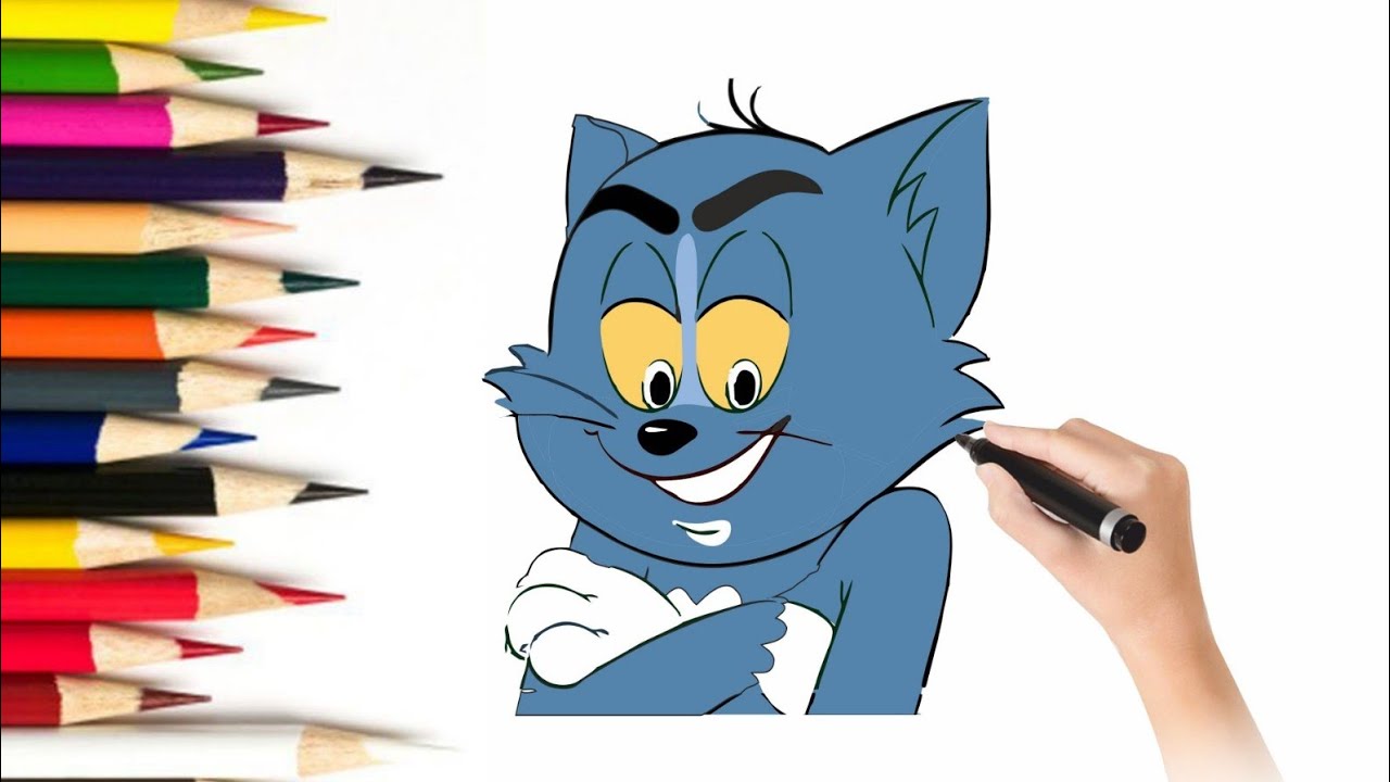 How to Draw Smiling Tom: Easy Drawing Tutorial l drawing ideas for kids ...