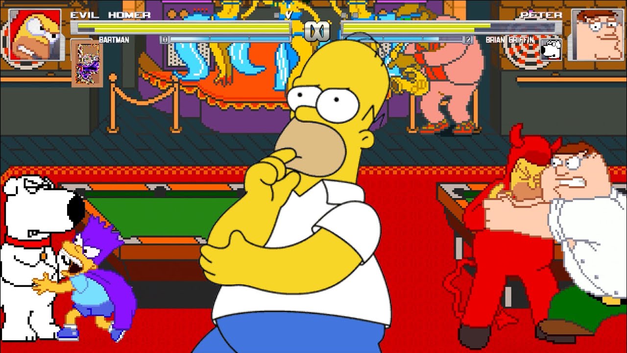 Homero el malo y BARTMAN vs Peter Griffin y Brian Fight Club Cartoon ...
