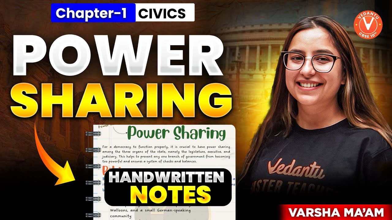 Power Sharing | HANDWRITTEN NOTES! 🔥| Class 10 Civics Ch 1 | Varsha Mam ...