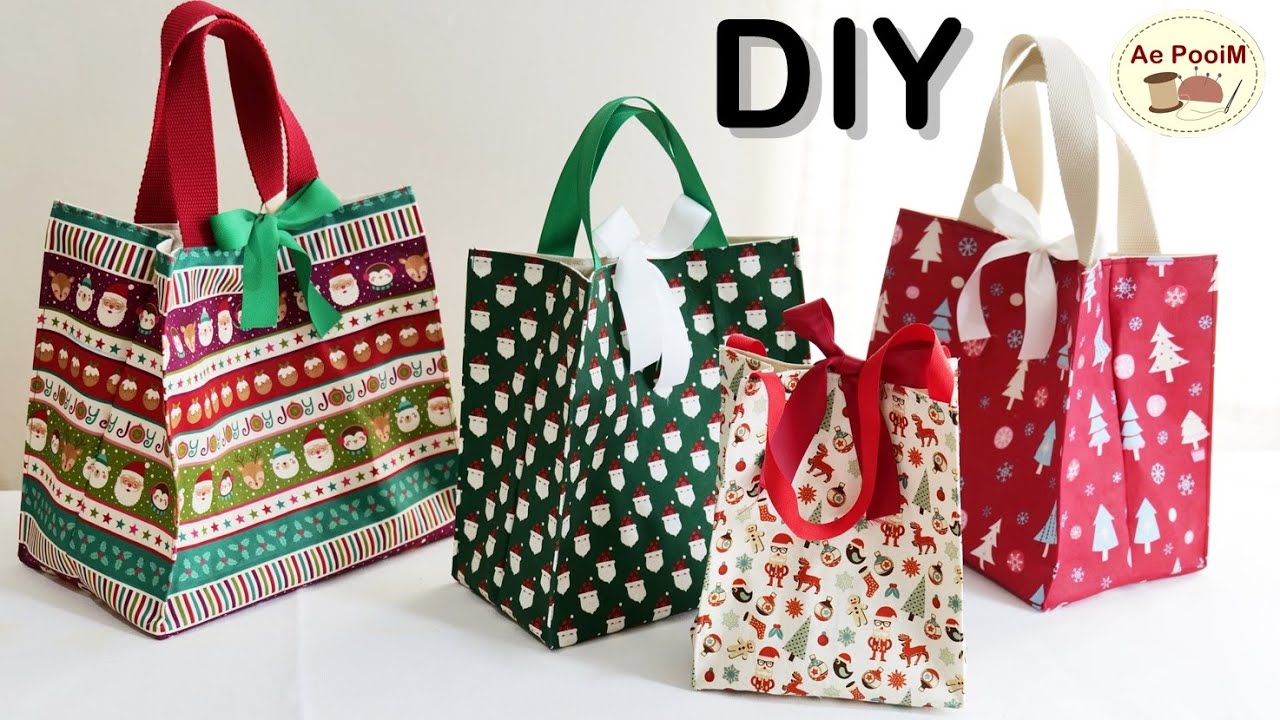 Fabric gift bags idea! Sewing tips for reusable gift bags - YouTube