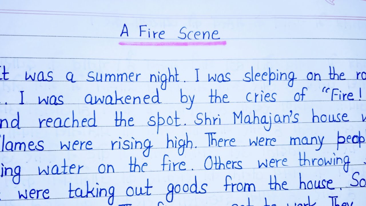 Essay on A Fire Scene in English || Paragraph on A House on Fire in ...