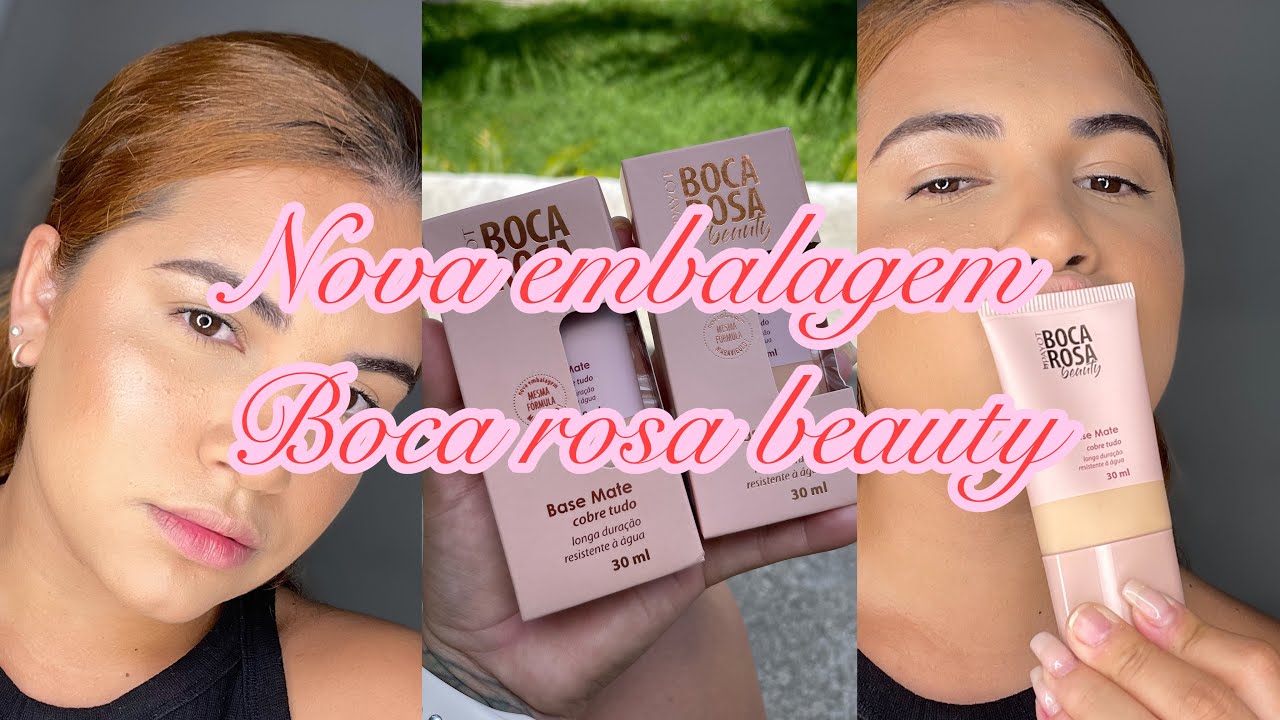 NOVA EMBALAGEM BASE BOCA ROSA BEAUTY- RESENHA - YouTube