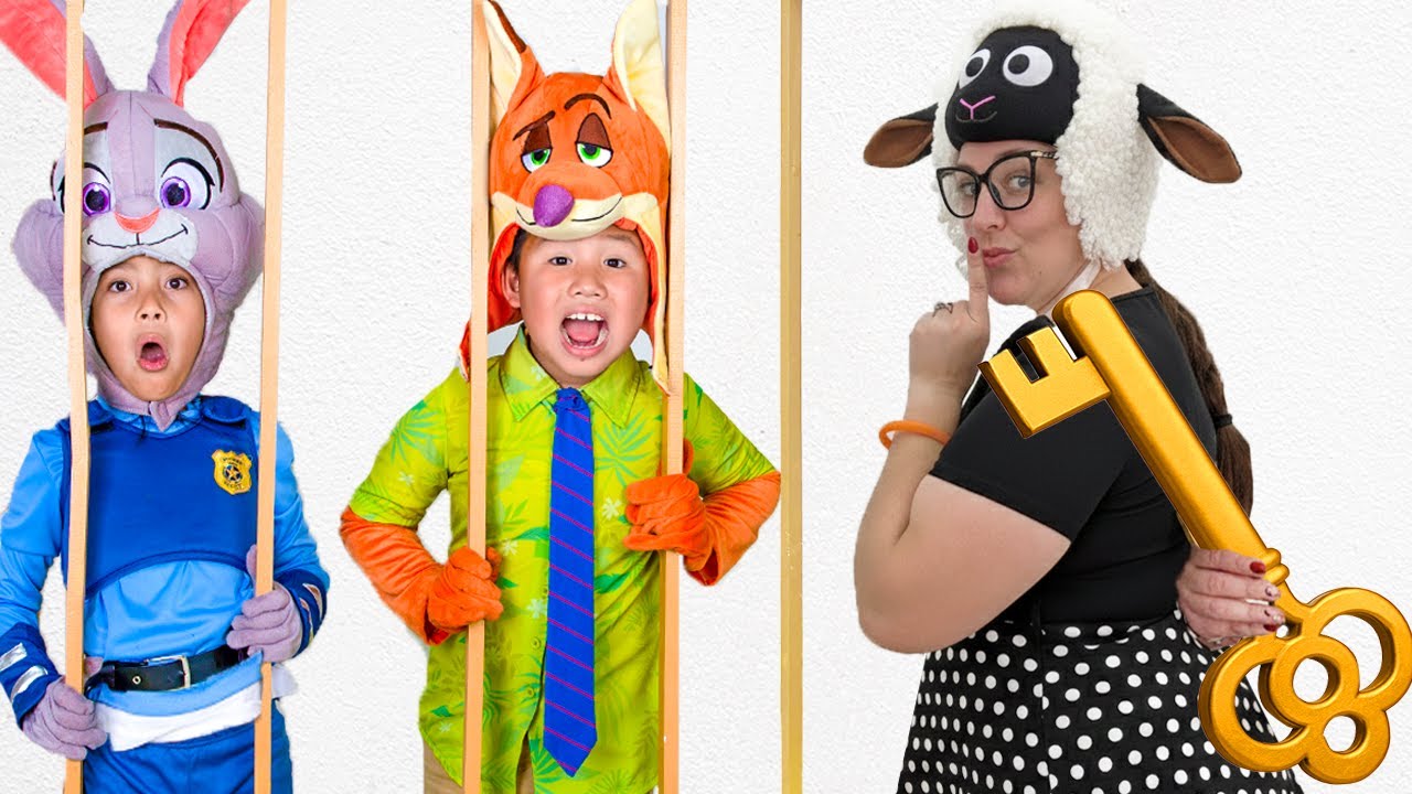 Maddie & Kaden Zootopia Donut Thief Police Kids Adventure - YouTube