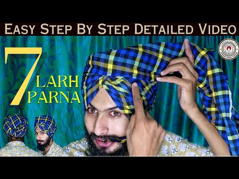 How to tie Pagg Style Parna | Dabi Wala Parna | 7 larh 2.5mtr ...