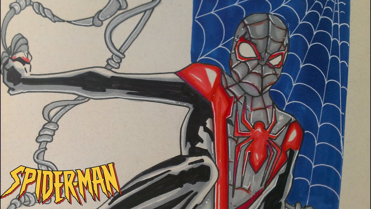 Marvel Ultimate Spiderman drawing - YouTube
