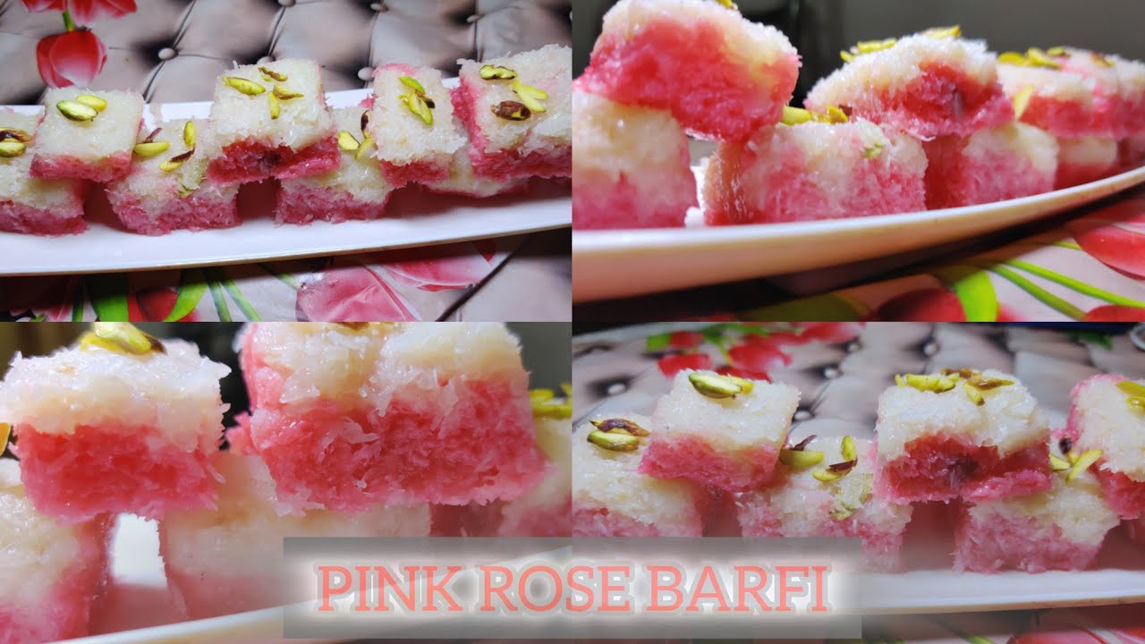 PINK ROSE BARFI EASY RECIPE BY BEST FOOD - YouTube