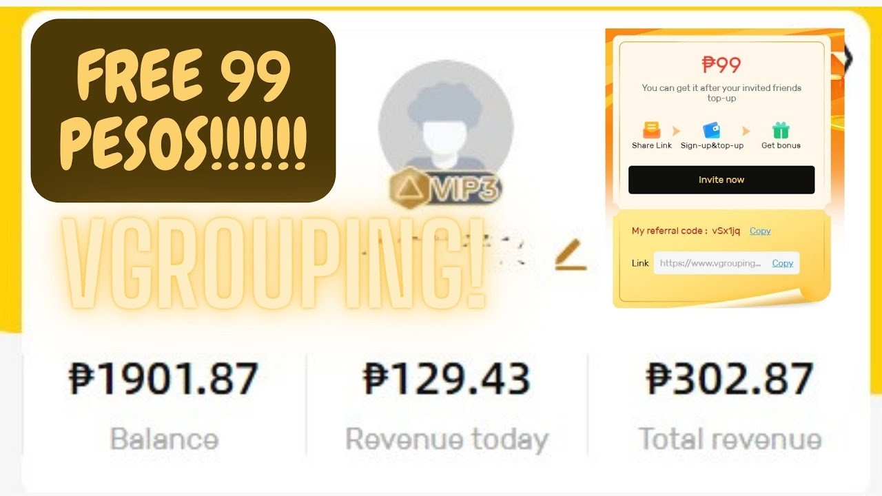 FREE 99 PESOS SIGN UP!!!! GROUPING | VGROUPING | REVIEW! - YouTube
