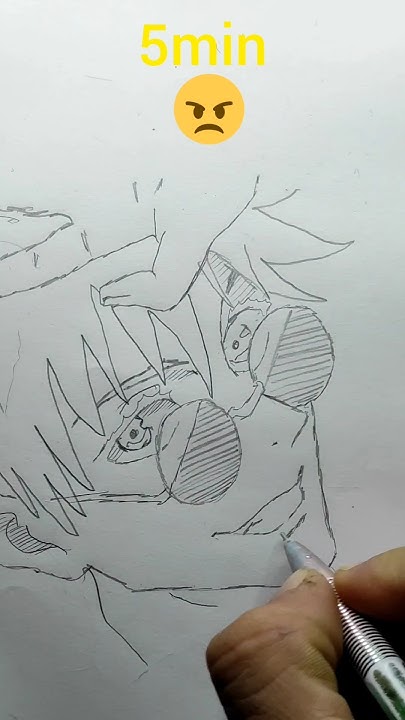 How to draw gijo in 5sec,10sec,30sec,1min,5min,10min...#gojo#drawing # ...