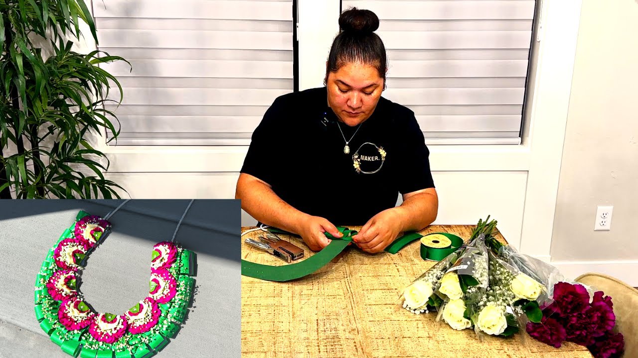 How to Make a Last-Minute Kahoa Lei with Grocery Store Flowers! - YouTube