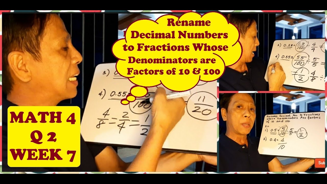Rename Decimal Numbers to Fractions Whose denominators are Factors of ...