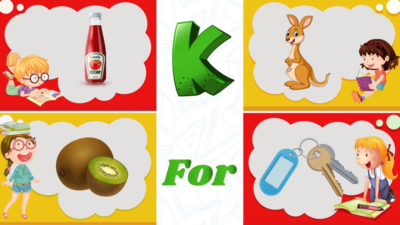 Words That Start with K | Introduction Of Letter Kk | Letter K for kids ...