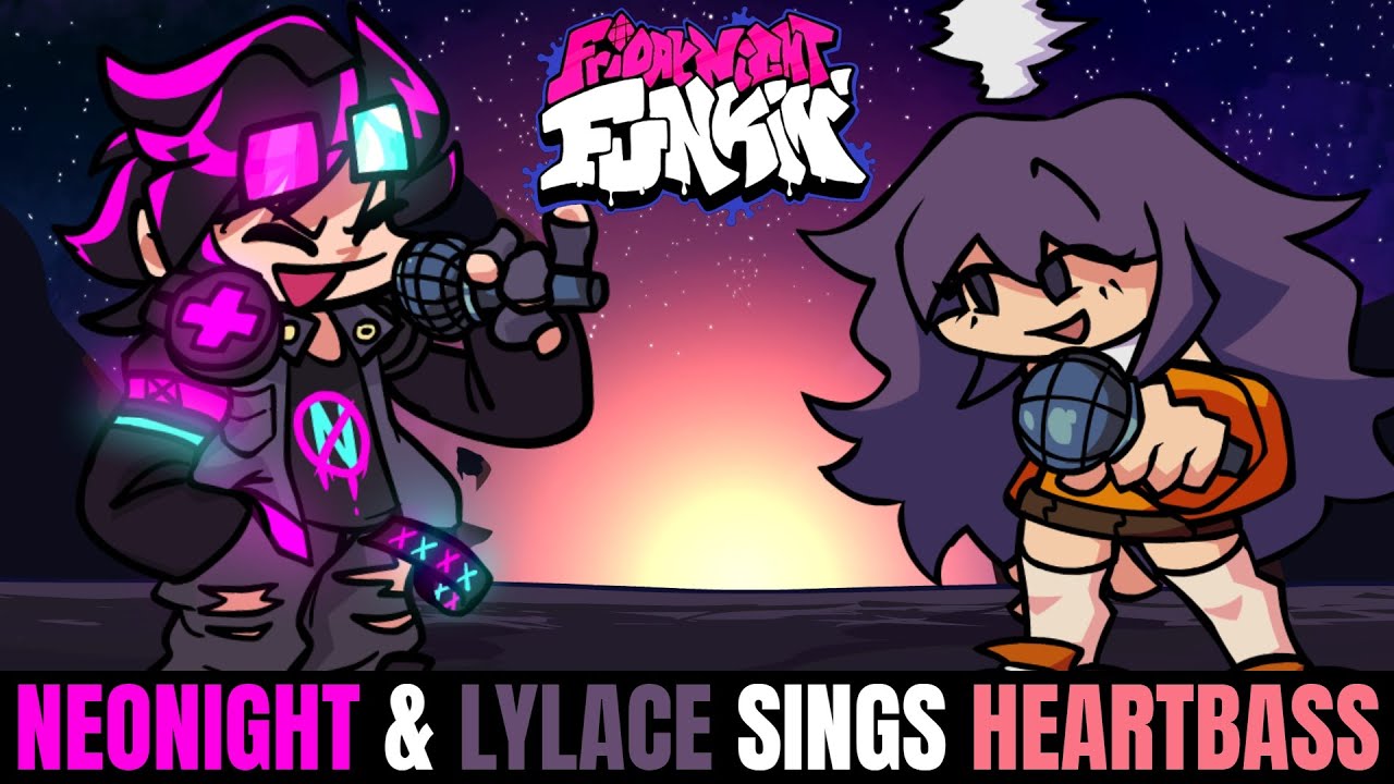 Friday Night Funkin Neonight & Lylace Sings Heartbass! - YouTube