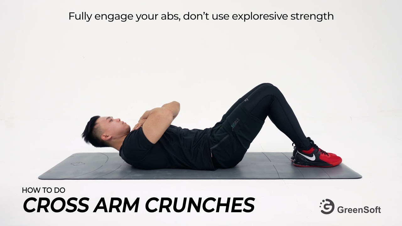 How to do: CROSS ARM CRUNCHES - YouTube