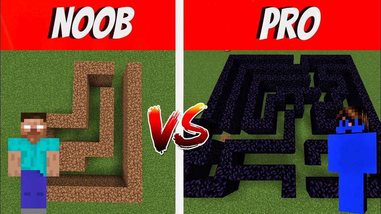 NOOB Vs PRO - SECRET MAZE BUILD CHALLENGE in MINECRAFT (HINDI ...