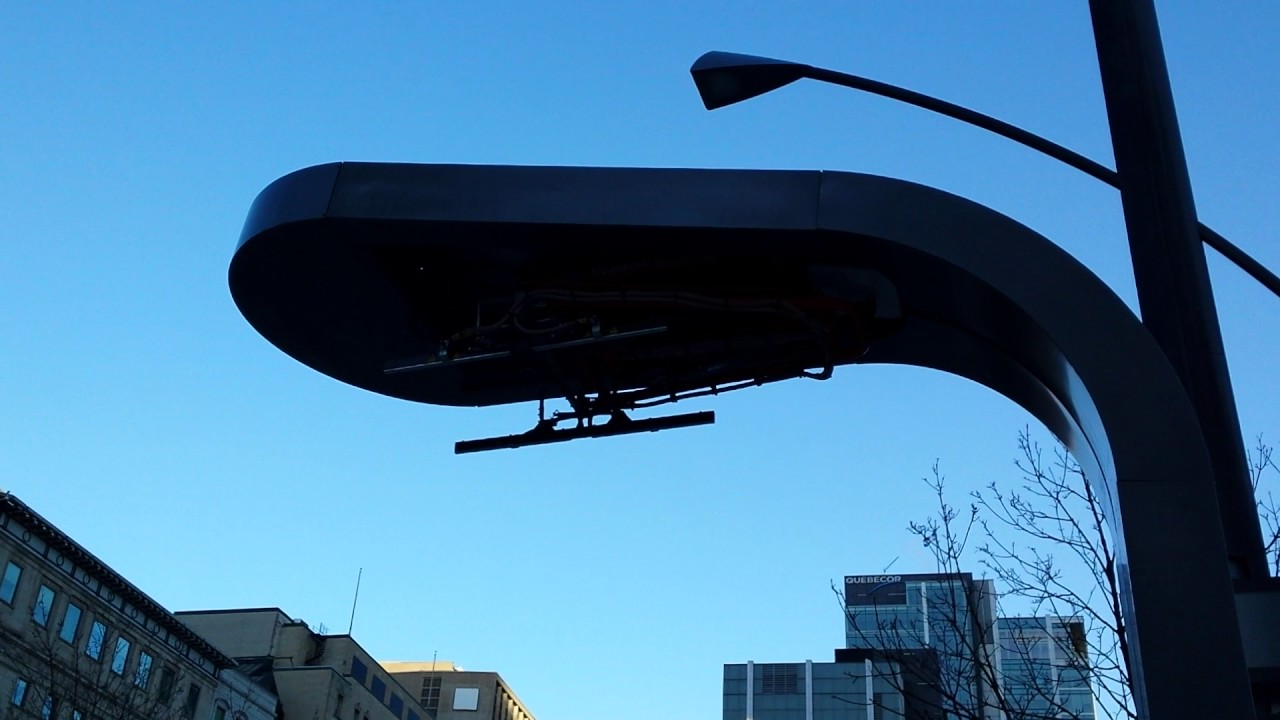 A more detailed look at the new electric bus recharging terminals - YouTube
