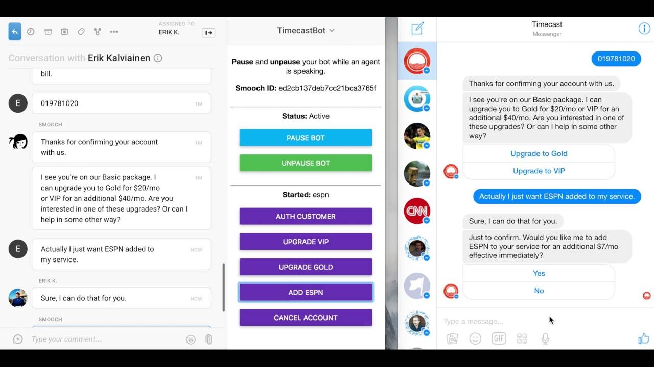 Human/bot hybrid customer support demo - YouTube