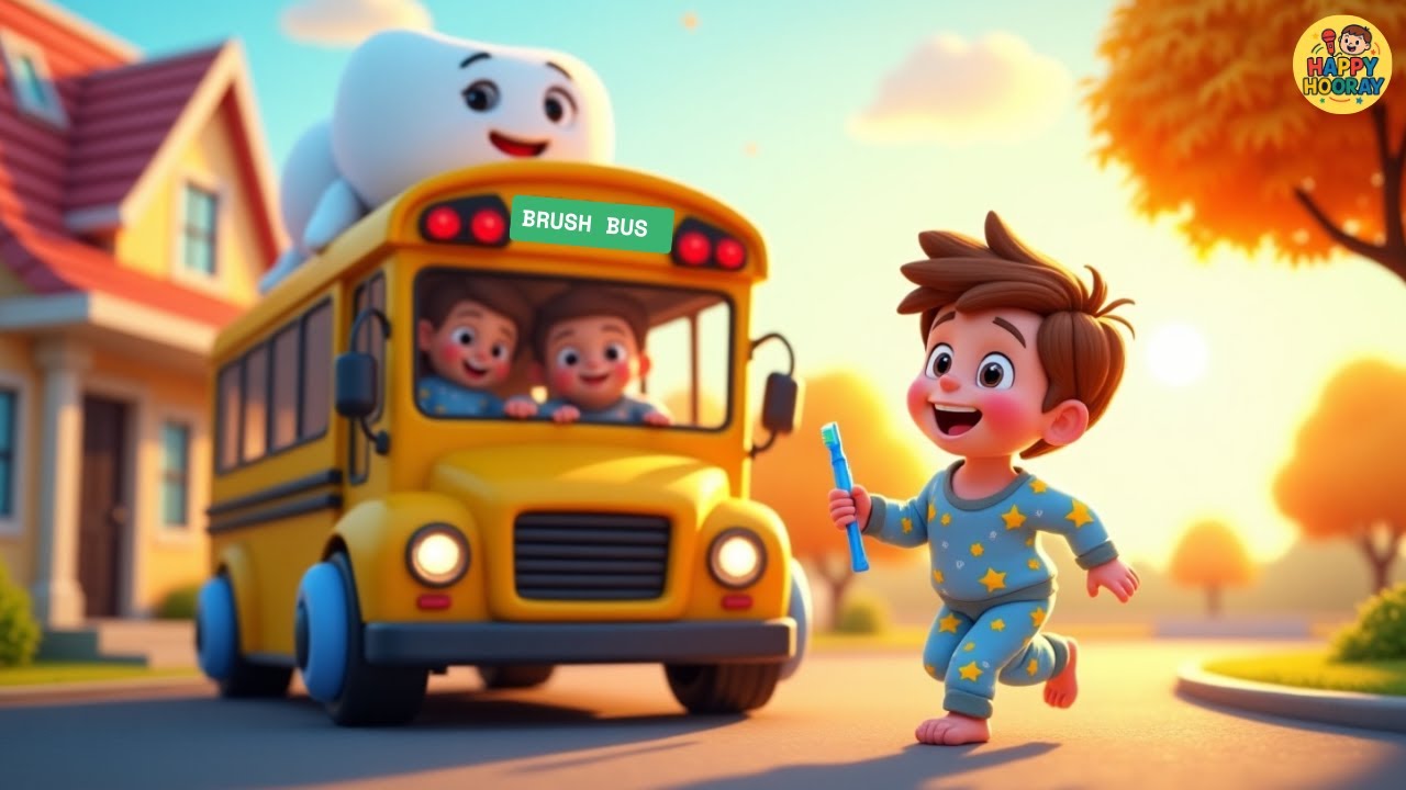 Brush bus Song | Happy Hooray Kids Song | Learn English for Kids - YouTube