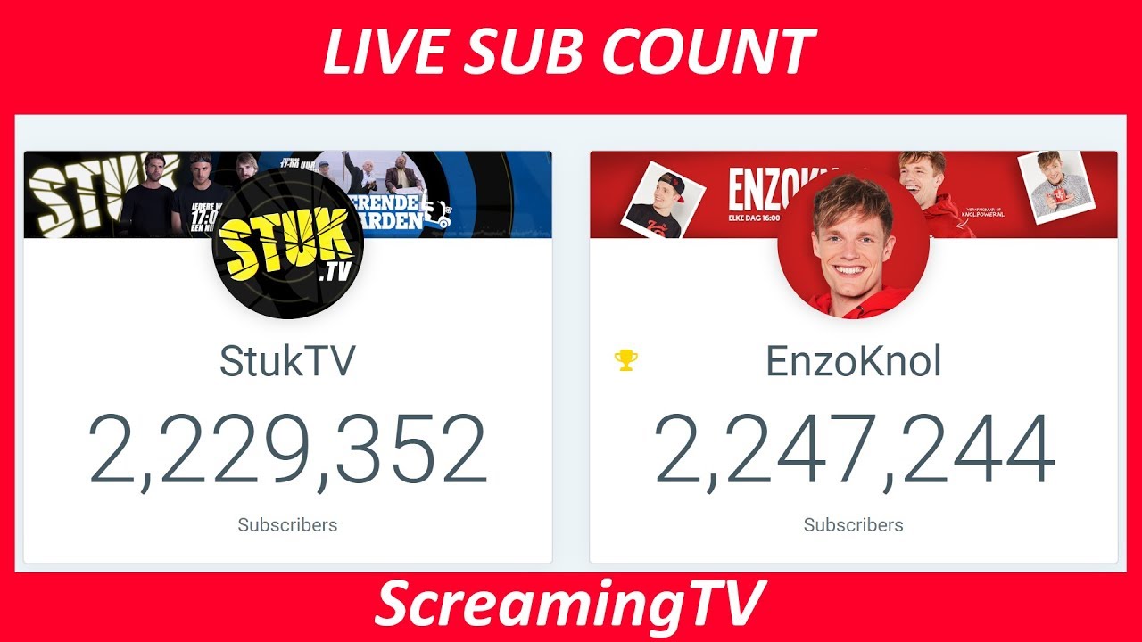 StukTV vs EnzoKnol | 24/7 Subcounter War - YouTube