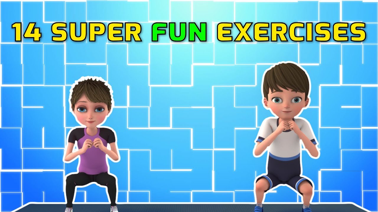 14 SUPER FUN LEG & ABS EXERCISES FOR KIDS - YouTube
