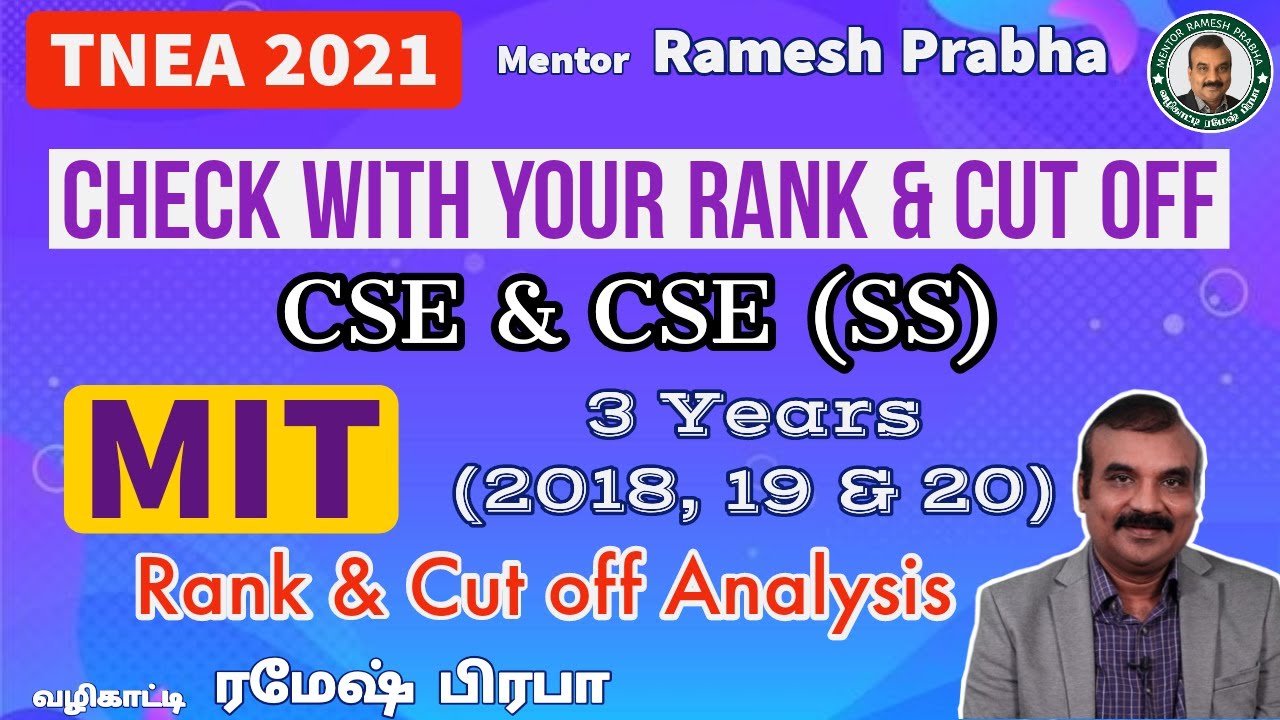 MIT Rank & Cut off Analysis for CSE & CSE(SS) |3 Years(2018 19 & 20 ...