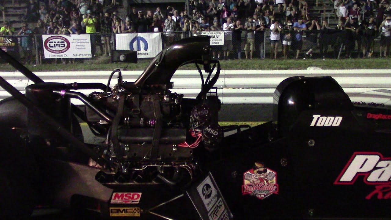 Top Fuel Dragsters Up Close At Night Mopar Canadian Nationals - YouTube