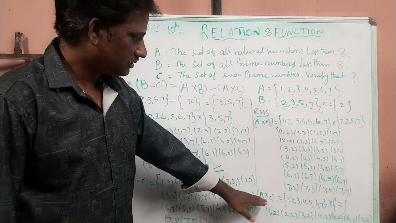 Relation and functions TN BOARD Samacheer 10th std Maths chapter. 1.exercise1.1. question no.7 ...