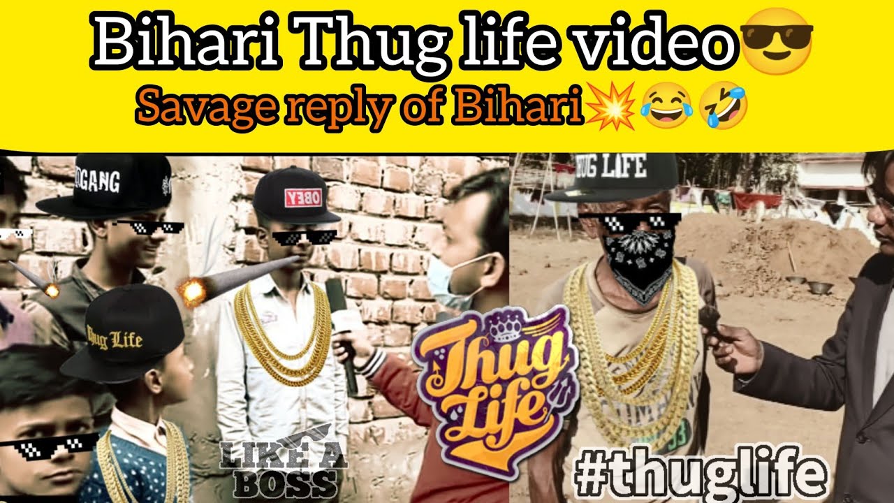 Bihari thug life enterview 💥😂 savage reply of Bihari 🤣 Thug life video ...