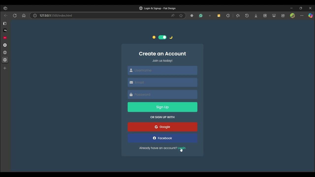 Flat Design Login Page - HTML, CSS & JavaScript | UI Demo - YouTube
