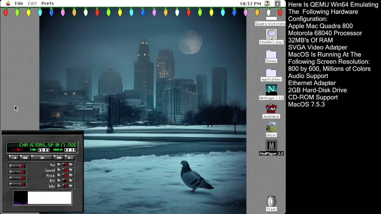 Christmas Spirit on a emulated Mac Quadra 800 (MIDI,QEMU Win64,M68K driver) - YouTube