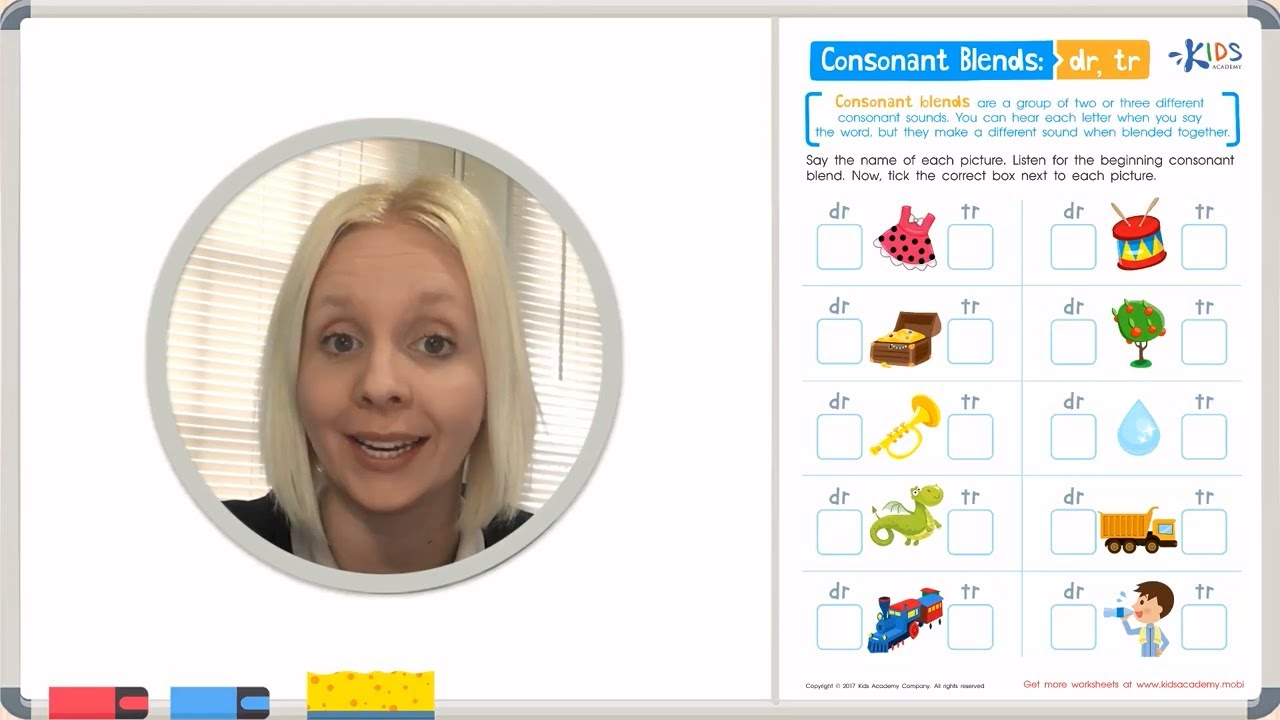 Learn Consonant Blends - DR, TR | Phonics for Kids - Kids Academy - YouTube