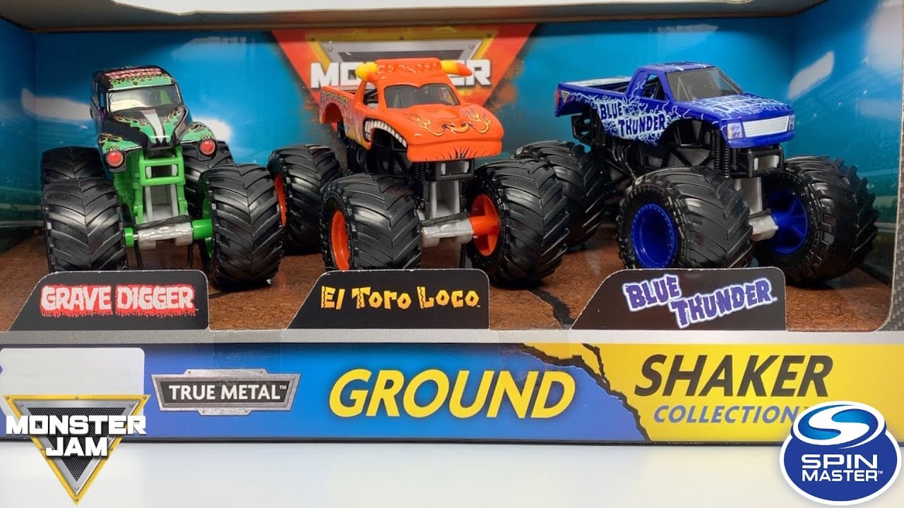 MONSTER JAM GROUND SHAKER COLLECTION 3-PACK REVIEW! - YouTube