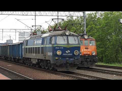 24.05.2023 Wrocław Popowice - Lokomotywa ET22-1172 z węglarkami - YouTube