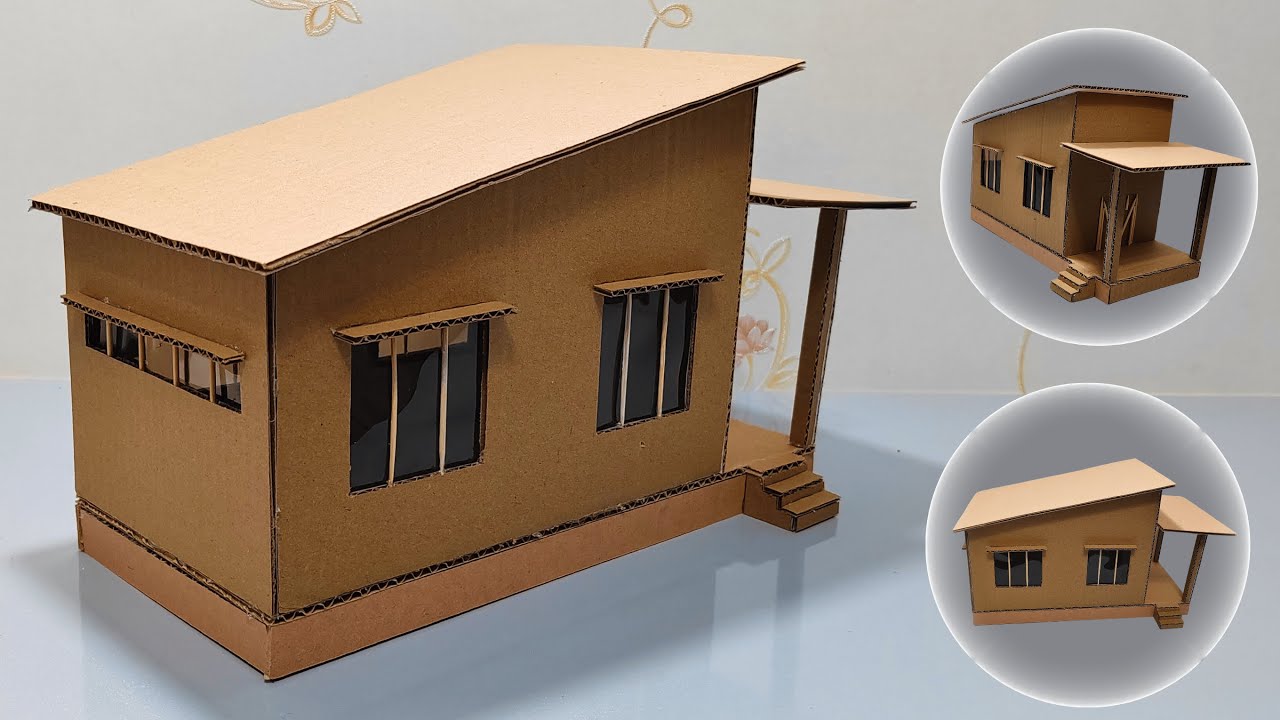 DIY Miniature Cardboard house | How To Make a Beautiful Cardboard House ...