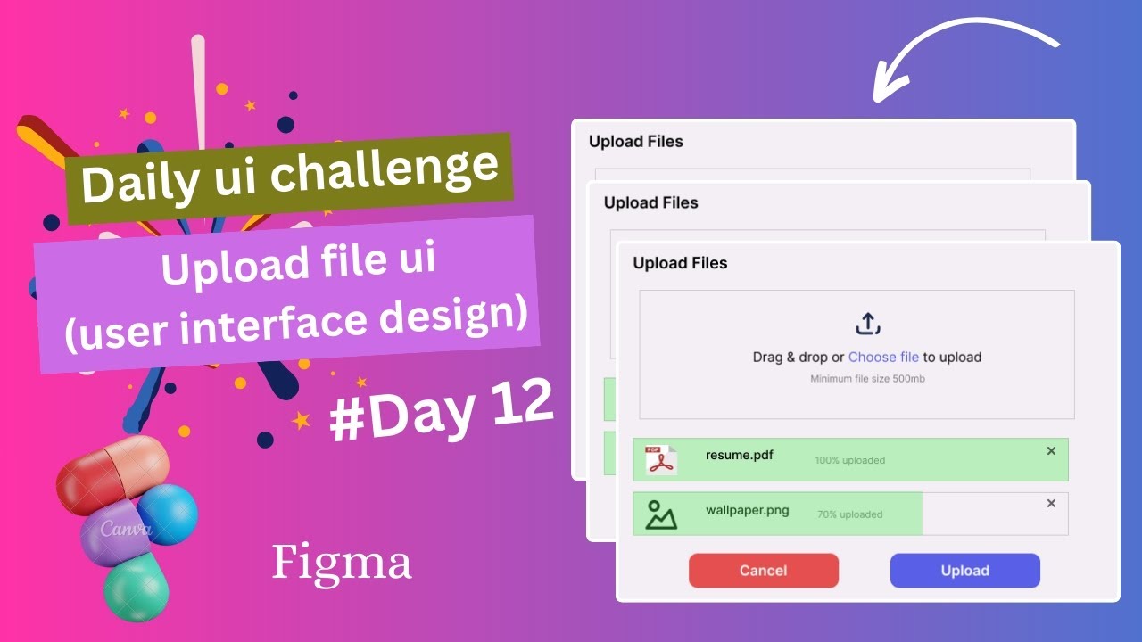 Day-12 | Upload files Ui | #dailyuichallenge #figma - YouTube