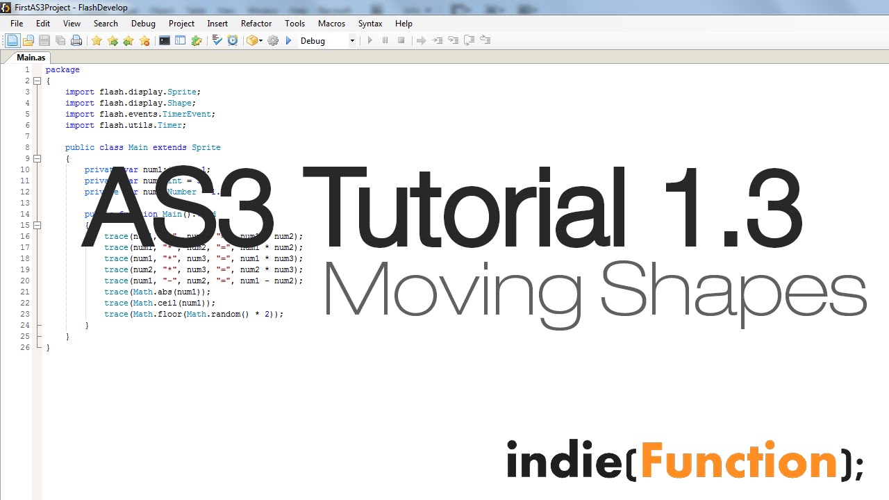 indie(Tutorials); - AS3 Game Development 1.3: Moving Shapes - YouTube