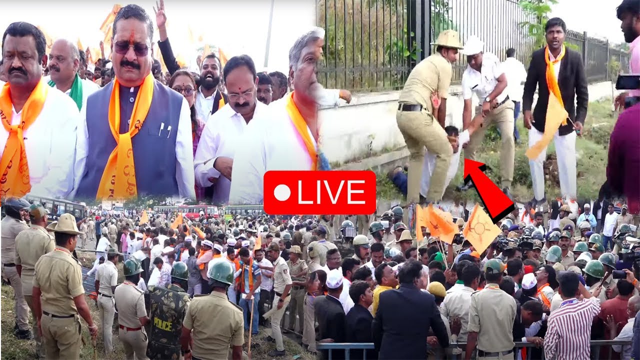 LIVE: Belagavi Me Police Ki Laati Charge | 10-12-2024 - YouTube