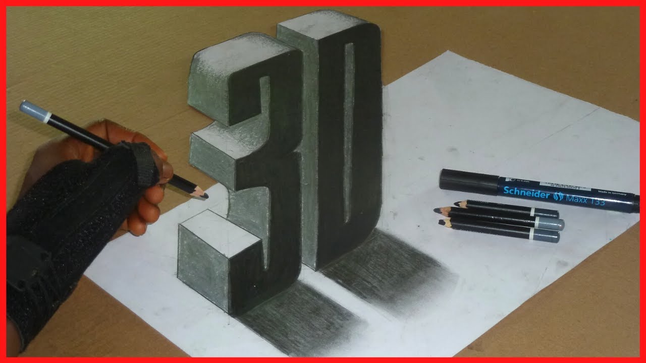 3d Art On Paper Easy Standing Block 3d Drawing Trick - YouTube