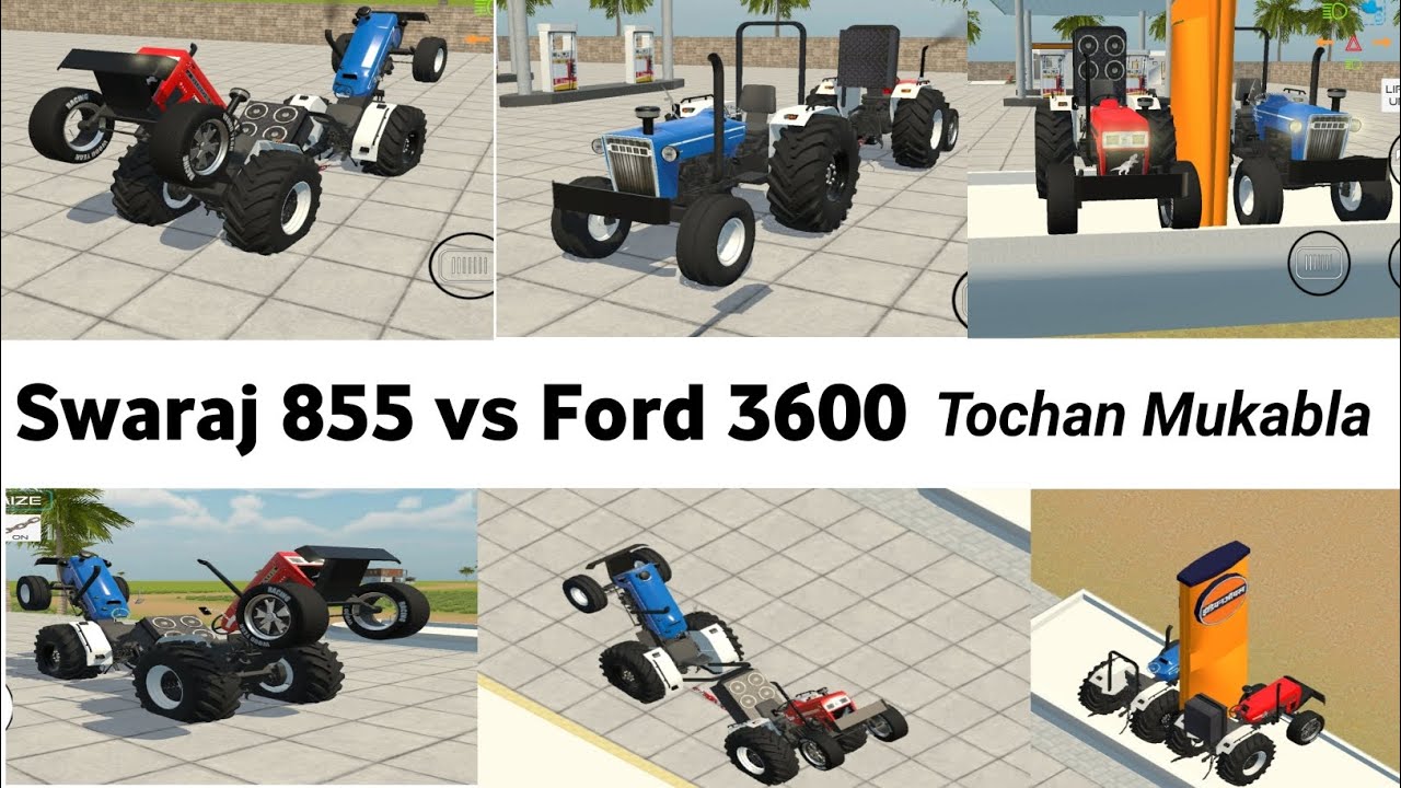 Swaraj 855 💪 vs Ford 3600 🤪 Tochan Mukabla in game in petrol pump ⛽ ...