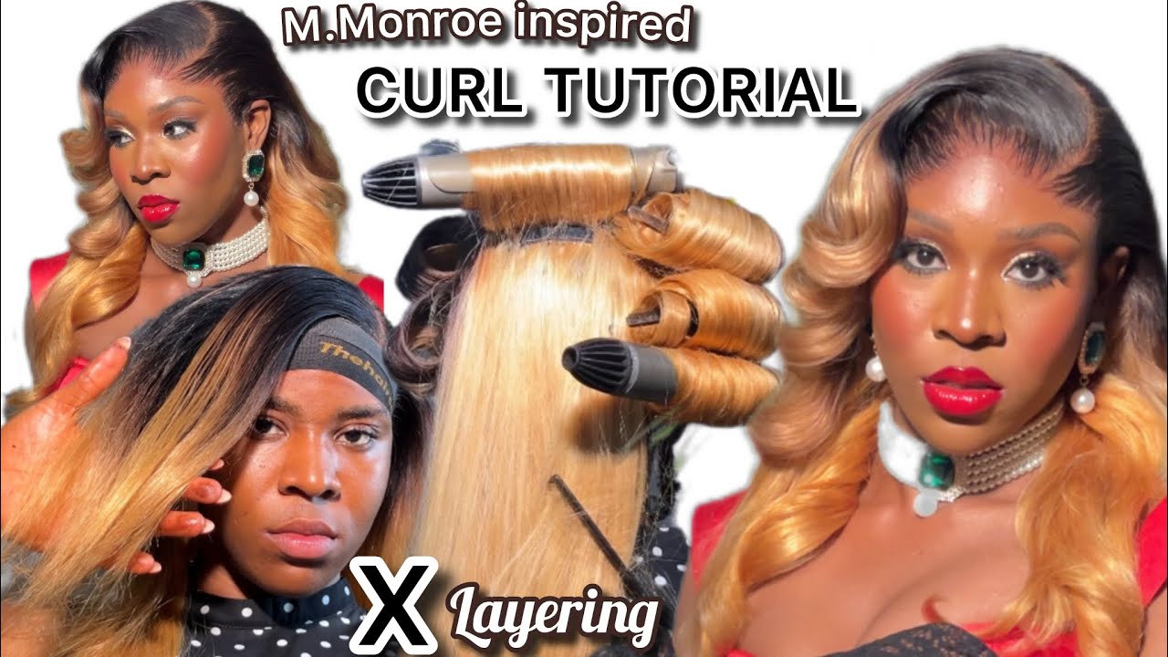 CURL TUTORIAL/ LAYERING/M.Monroe inspired Beginners friendly/ #hairtutorial #curlyhair #curls # ...