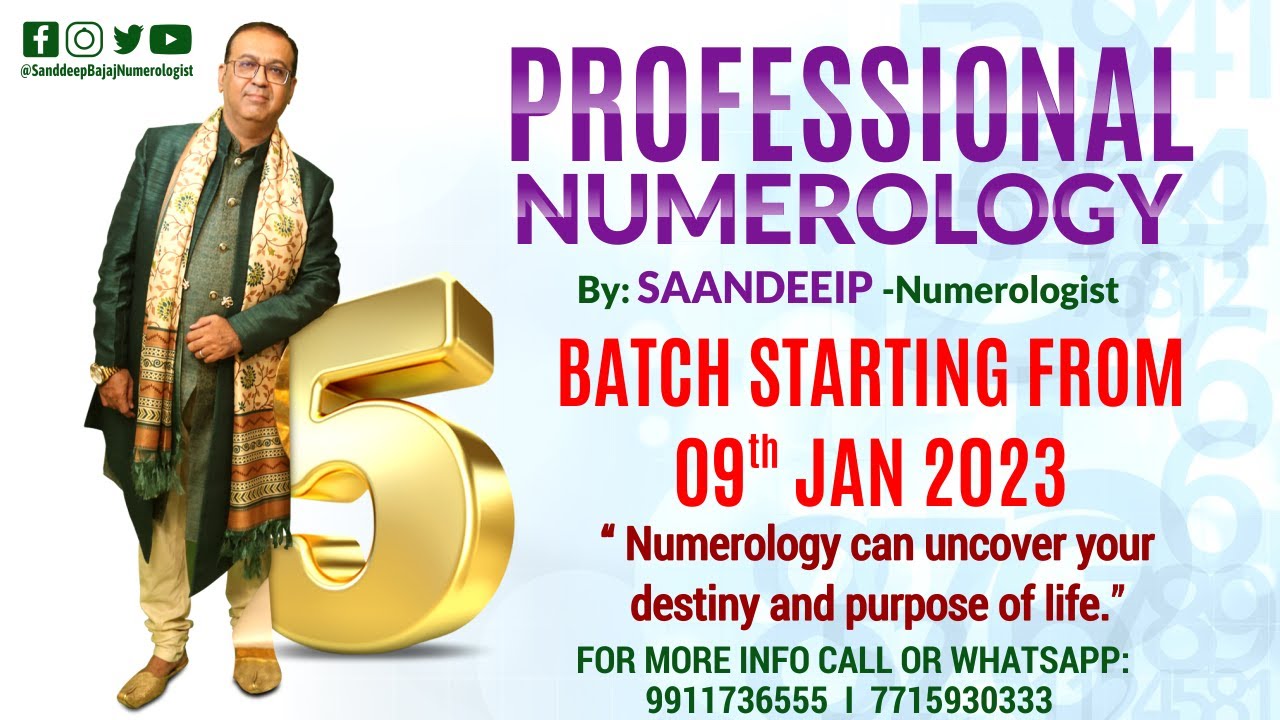 PROFESSIONAL NUMEROLOGY COURSE Starting From 09th Jan 2023 To Join Pls Call +91 7715930333 - YouTube